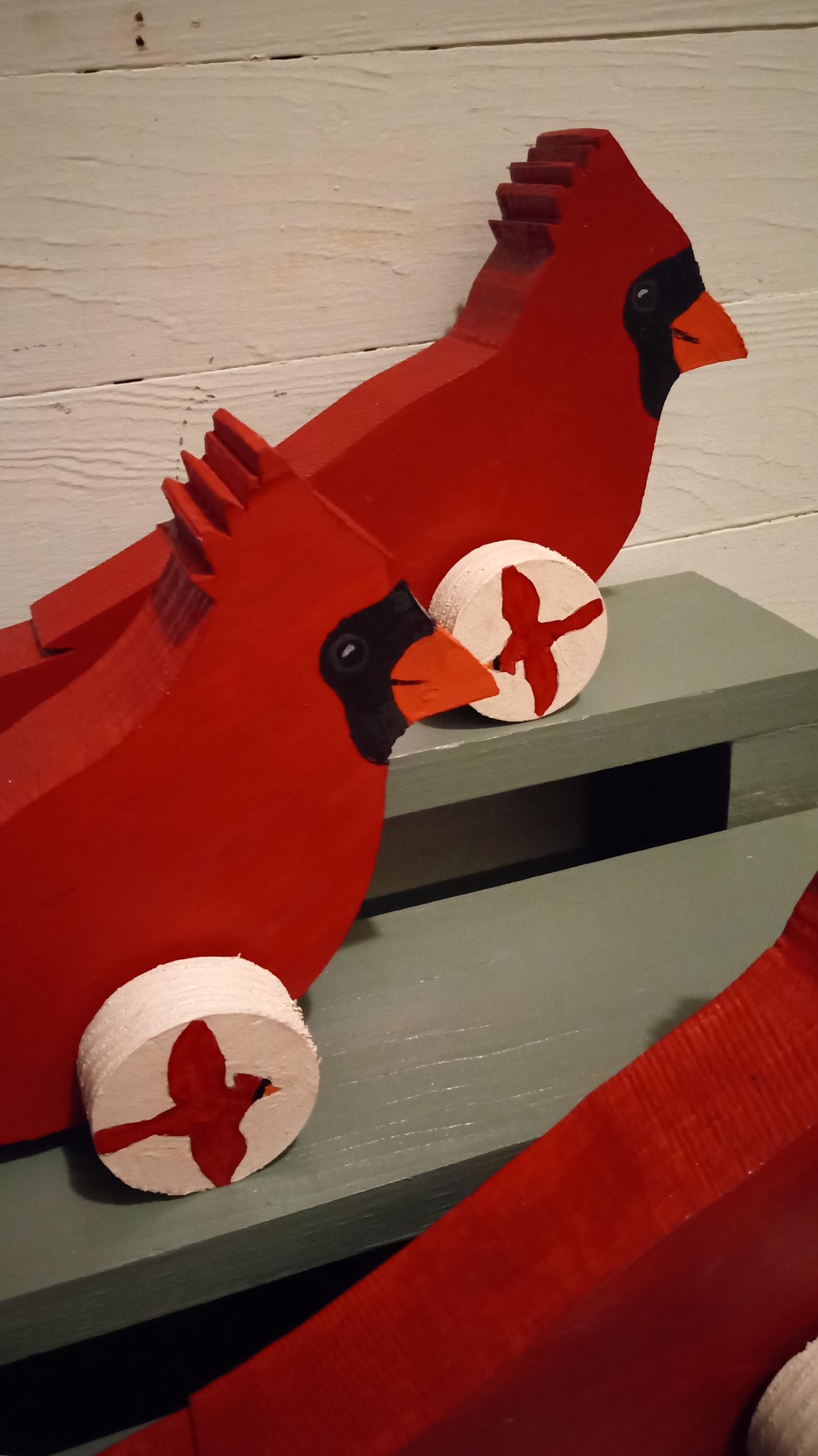 Push Toy Made From Wood, Cardinal, Red Bird - Etsy