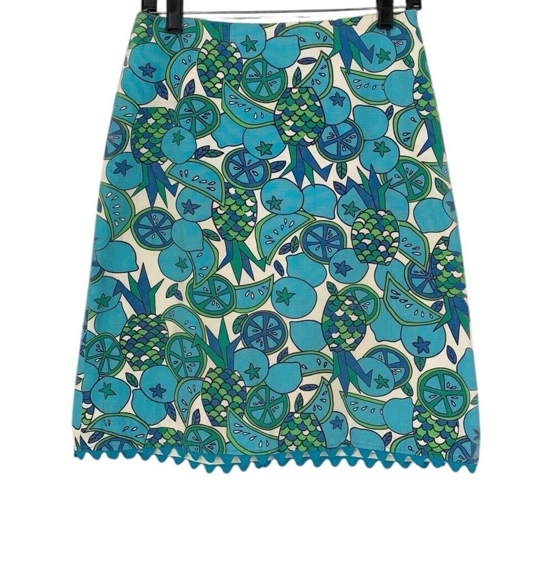 Vintage 60’s Virginia Kay Skirt Ric Rac Trim Fruit Motif Preppy A Line ...