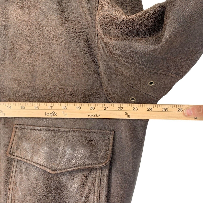 Vintage Aviator Leather Bomber Jacket Mens Brown Large USA Wilsons Land ...