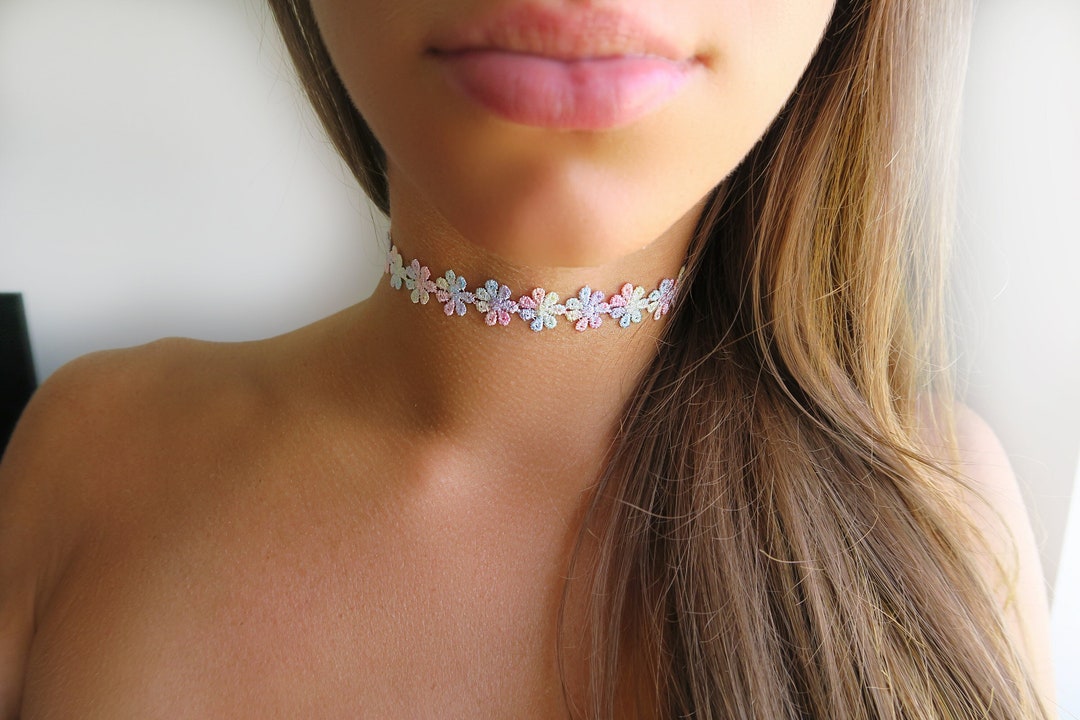 Pastel Rainbow Flower Choker - Etsy