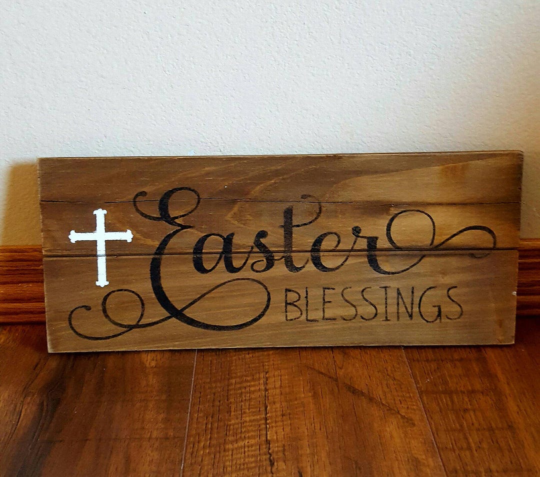 Easter Blessings Wood Sign, Easter Wall Art, Easter Sign, Easter ...