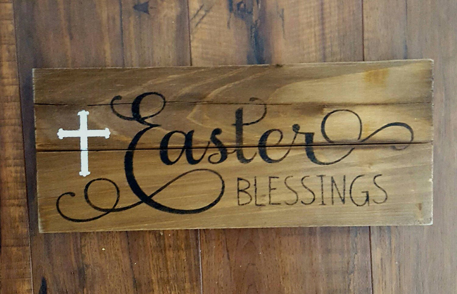 Easter Blessings Wood Sign Easter Wall Art Easter Sign - Etsy