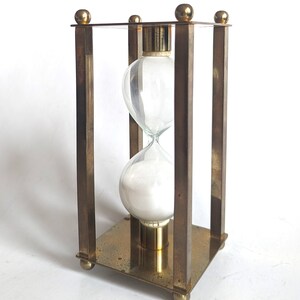 Vintage Brass Glass Sand Clock 12 Minutes Timer Collectible Hourglass ...