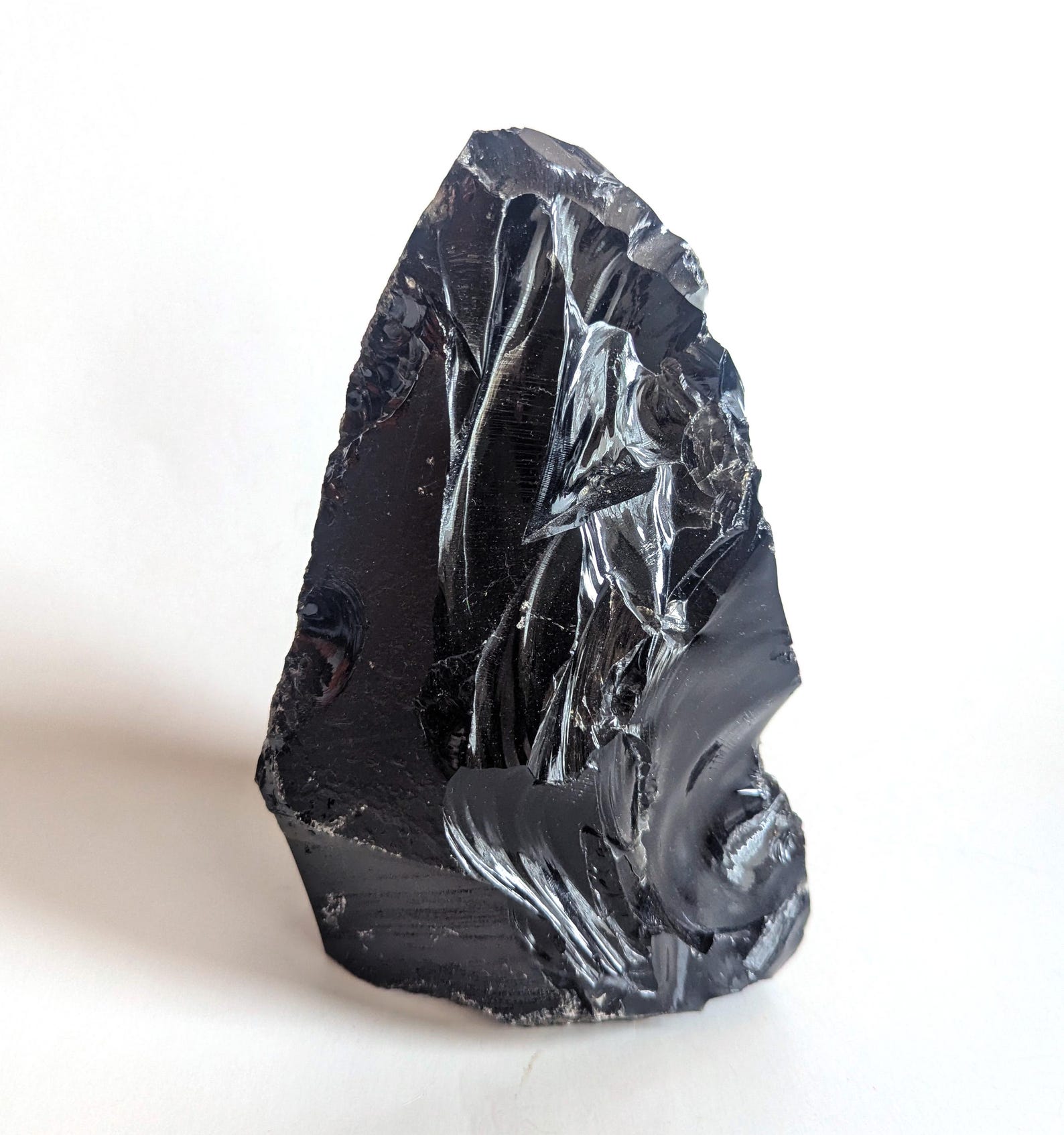 Obsidian Stone Black Boulder Rough Cut on Base Brazil - Etsy