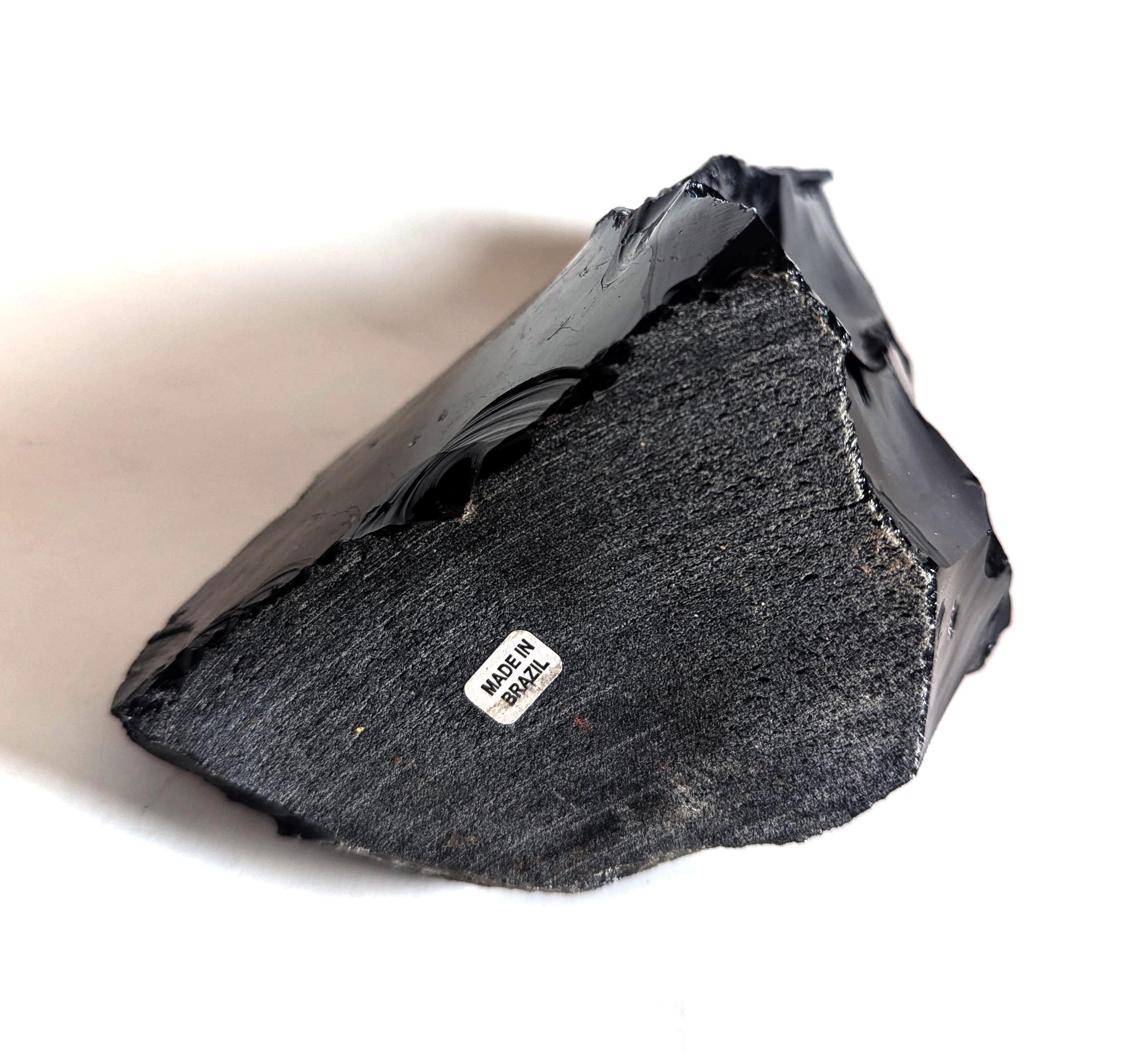 Obsidian Stone Black Boulder Rough Cut on Base Brazil - Etsy