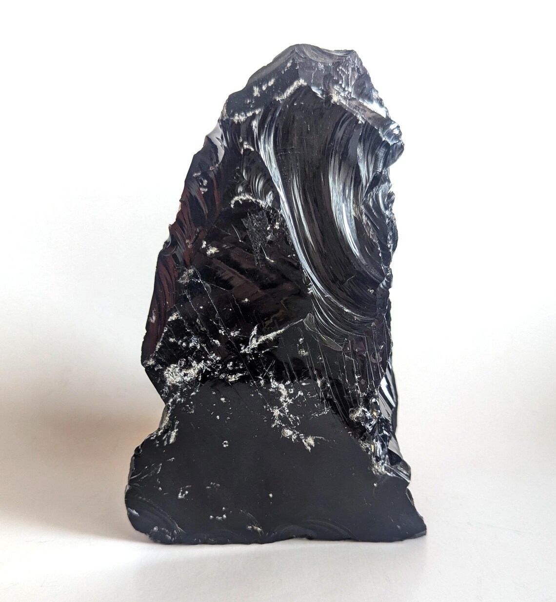 Obsidian Stone Black Boulder Rough Cut on Base Brazil - Etsy