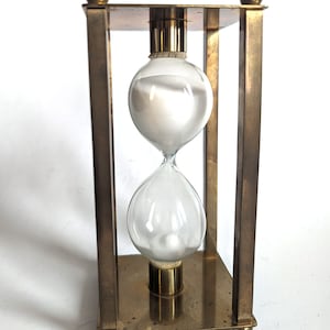 Vintage Brass Glass Sand Clock 12 Minutes Timer Collectible Hourglass ...