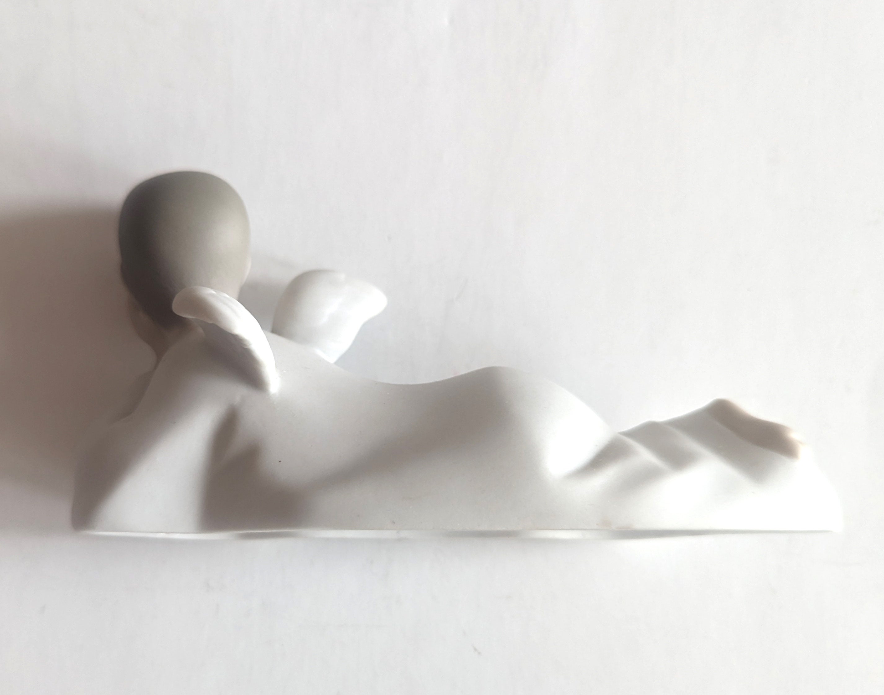 Lladro Bisque Porcelain Lying Boy Angel Figurine Spain - Etsy