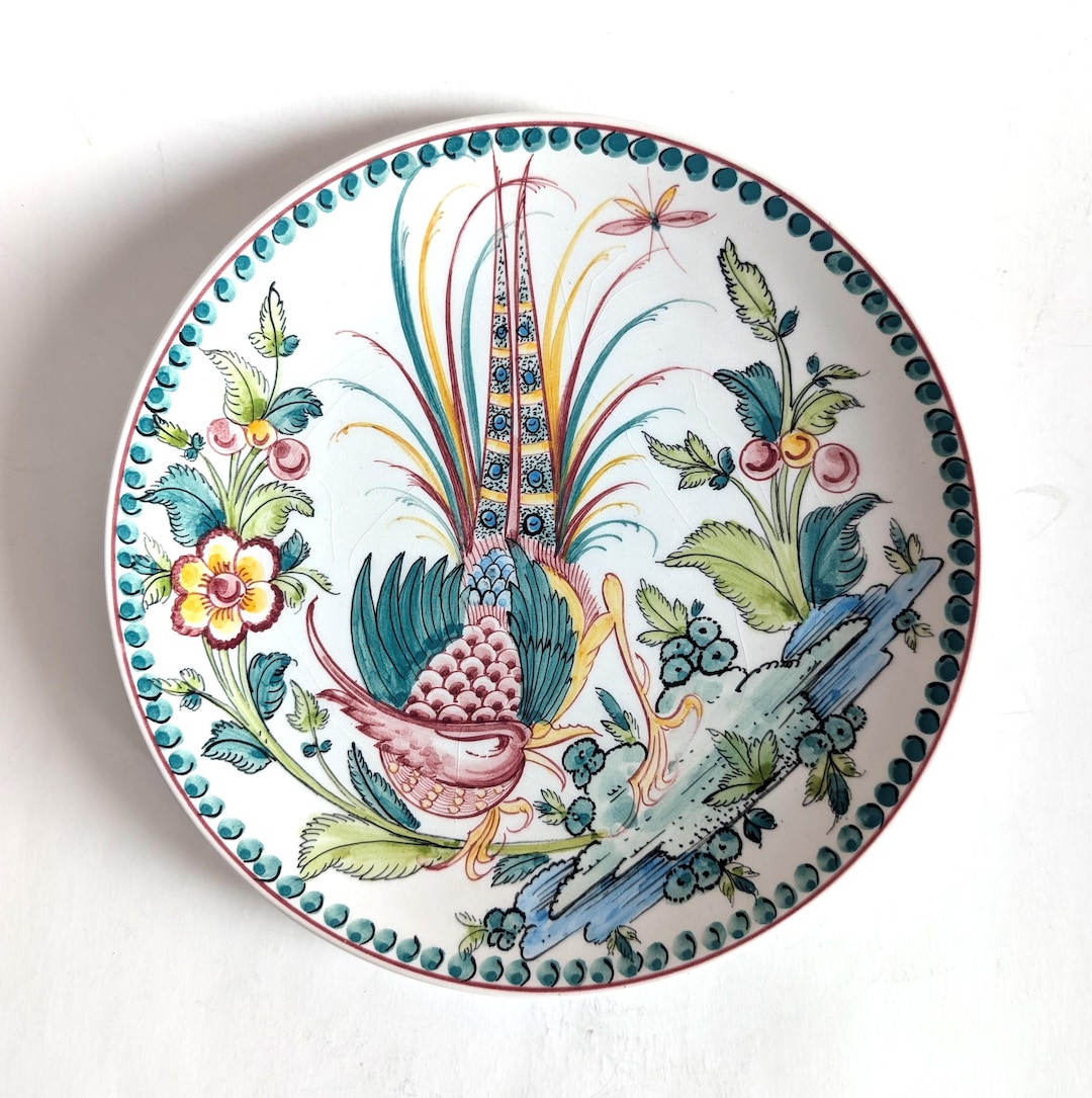 Vintage Anfora Agueda Hand Painted Ceramic Floral Motif Decorative Wall ...