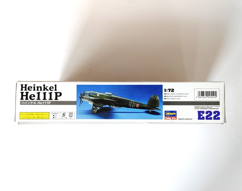 Vintage Hasegawa 1/72nd Scale Heinkel He 111P Luftwaffe Bomber Model ...