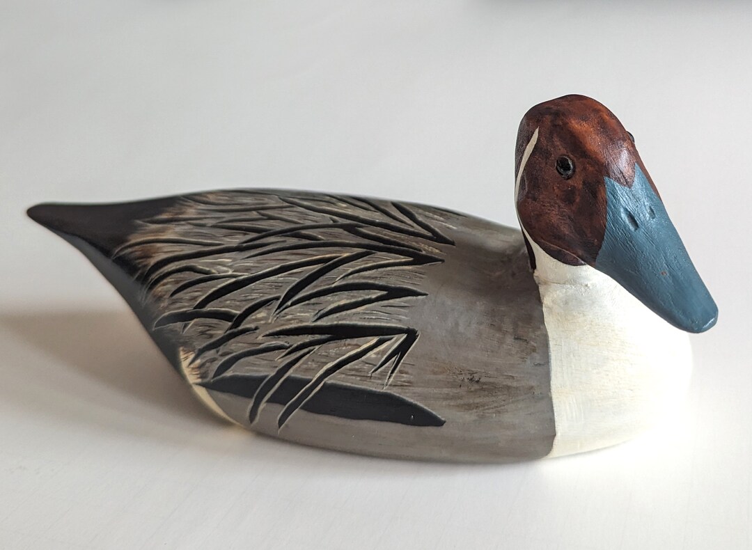 Vintage Hand Carved/painted Northern Pintail Duck Wooden Decorative ...