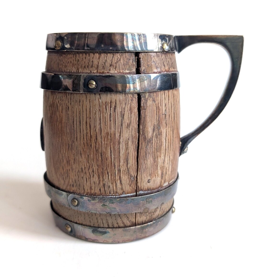 Antique Wood/silverplate Monogrammed Tankard Mug by Thomas Hardwood ...
