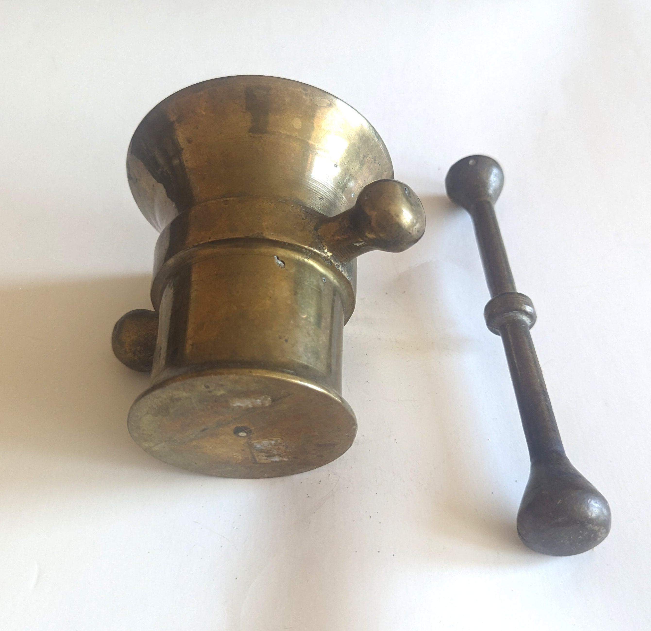 Antique/vintage Solid Brass Mortar and Pestle - Etsy