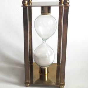 Vintage Brass Glass Sand Clock 12 Minutes Timer Collectible Hourglass ...