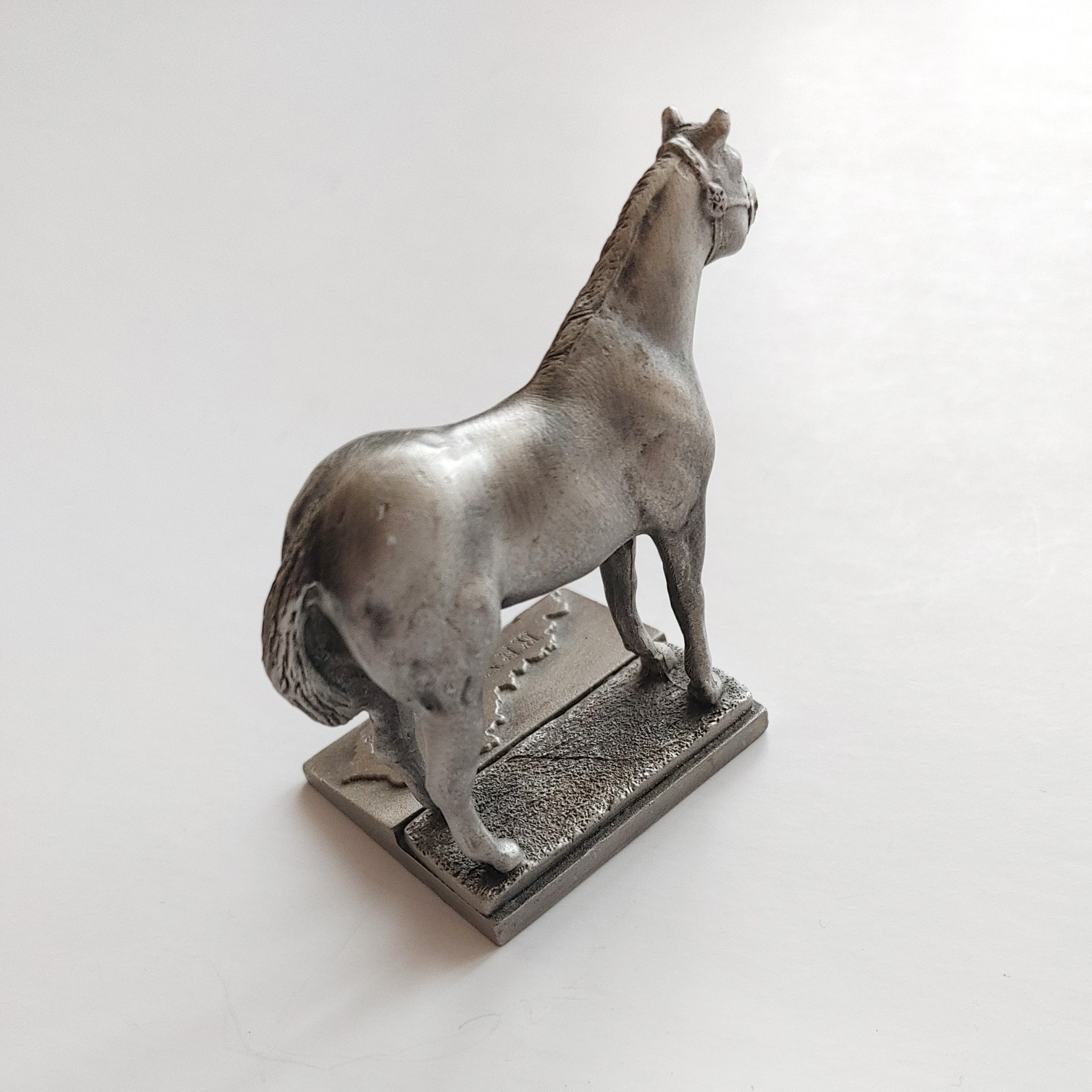 Vintage Pewter Miniature Horse Figurine Signed By C.A.T. | Etsy