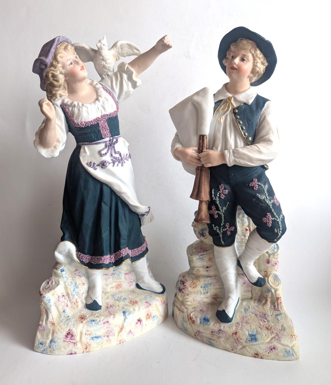 Pair of Antique Gebrüder Heubach Bisque Figurines Germany - Etsy