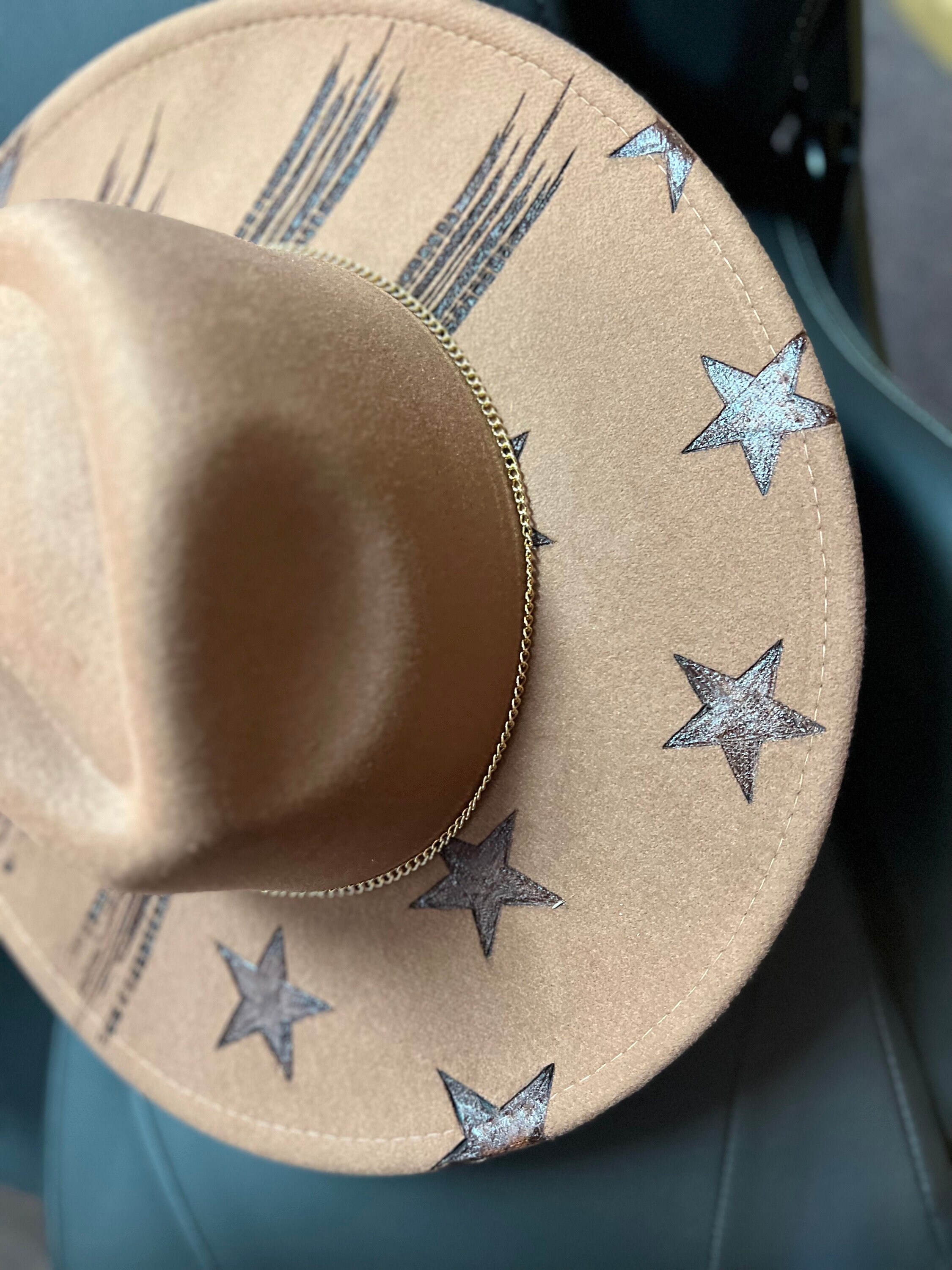 Hand-burned Wide Brim Fedora. A Twist on the Typical Stars and Stripes ...
