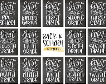 Last Day of School Chalkboard Sign Bundle Printable - Every Grade ...