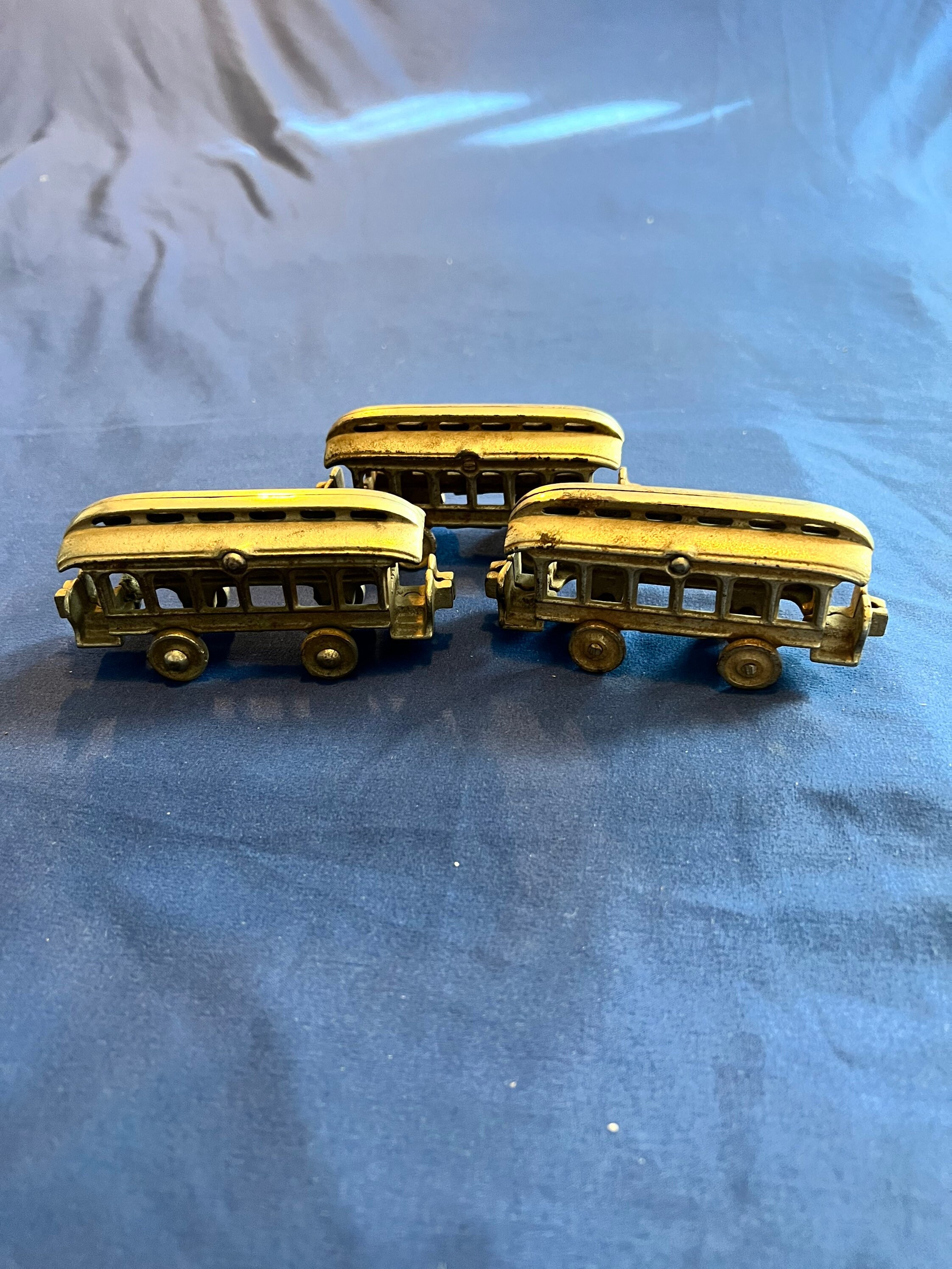 Antique Cast Iron Silver Train Car Set Early 1900s Set of 3 - Etsy