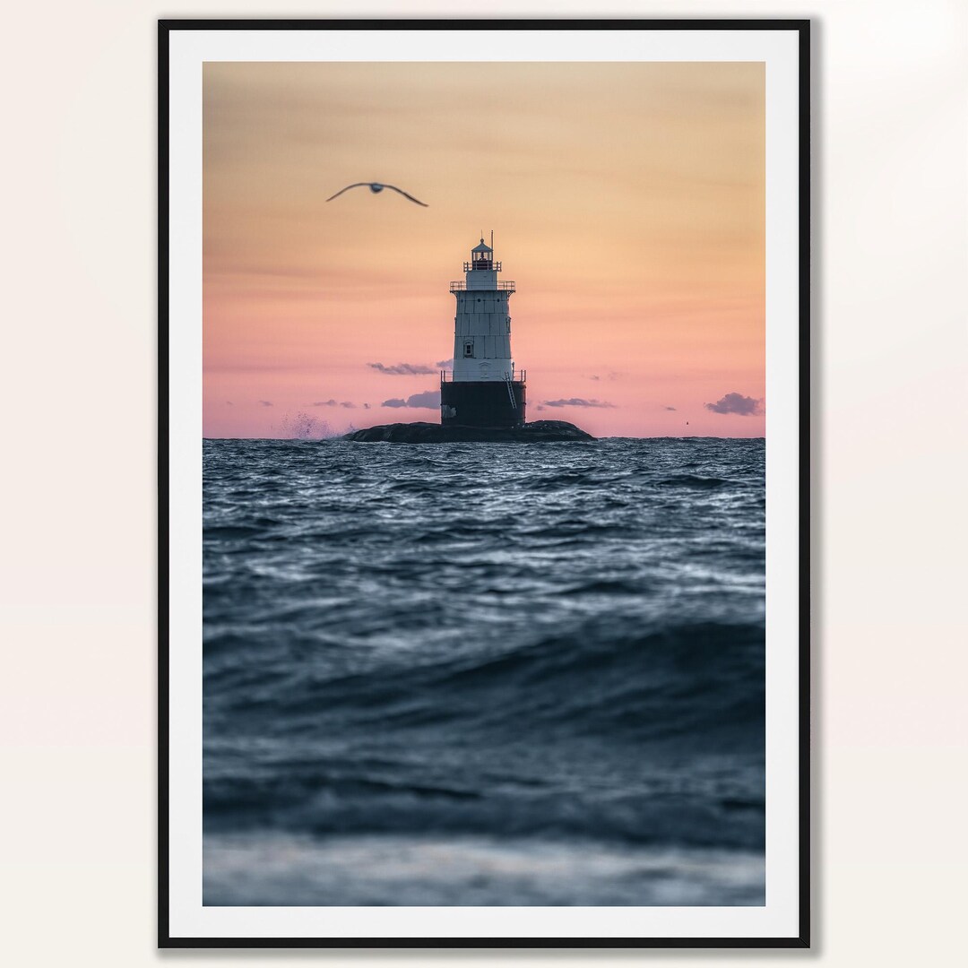Lighthouse Ocean Print Sunset Seascape Wall Art Coastal Photography ...