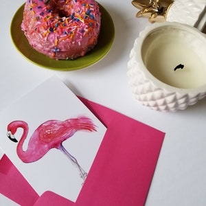 Pink Flamingo - Note Cards - 4"x6" - Individua Cardl - Greeting Card ...