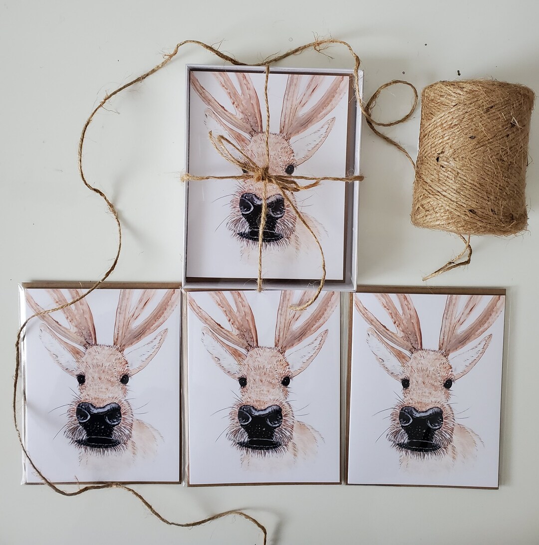 Caribou Nose 4 Pack - Cards - 4"x6" - Greeting Card Pack - Gifts ...