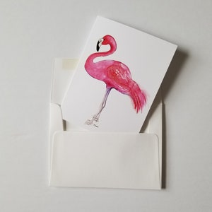 Pink Flamingo - Note Cards - 4"x6" - Individua Cardl - Greeting Card ...