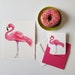 Pink Flamingo - Note Cards - 4"x6" - Individua Cardl - Greeting Card ...