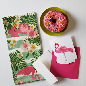 Pink Flamingo - Note Cards - 4"x6" - Individua Cardl - Greeting Card ...