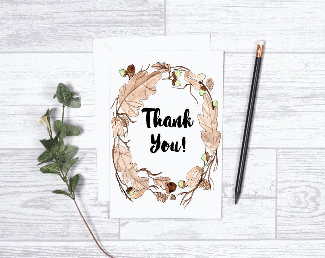 Thank You Wreath - Note Cards - Gifts - 4"x6" - Individual - fall ...