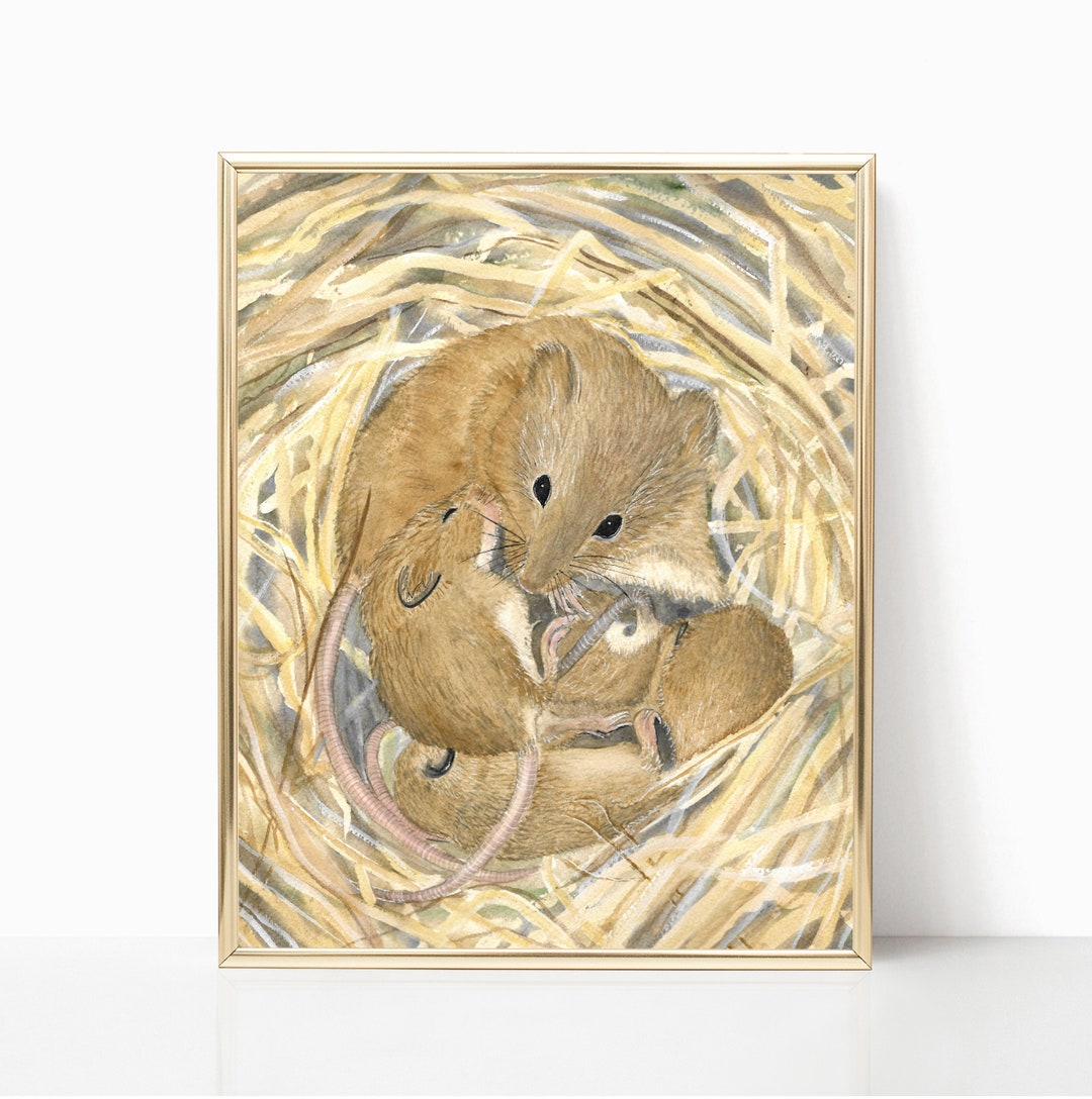 Momma and Baby Mice - Prints - 8"x10" - Various Sizes - Wall Art - Mice ...