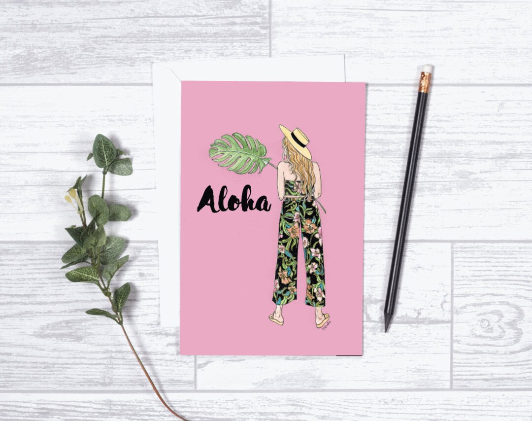 Aloha - Note Card - 4"x6" - Individual Card - Greeting Card - Gifts for ...