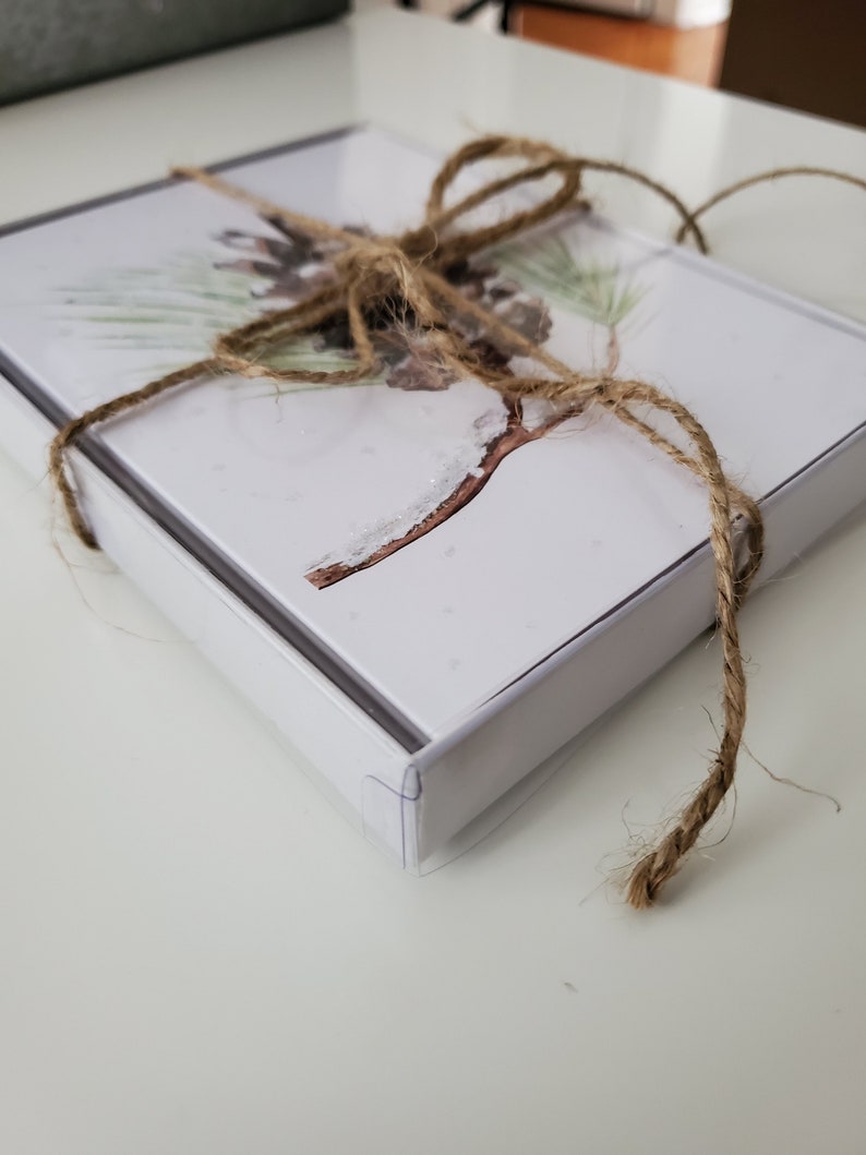 Snow Pine Cone 4 Pack - Cards - 4"x6" - Greeting Card Pack - Gifts ...