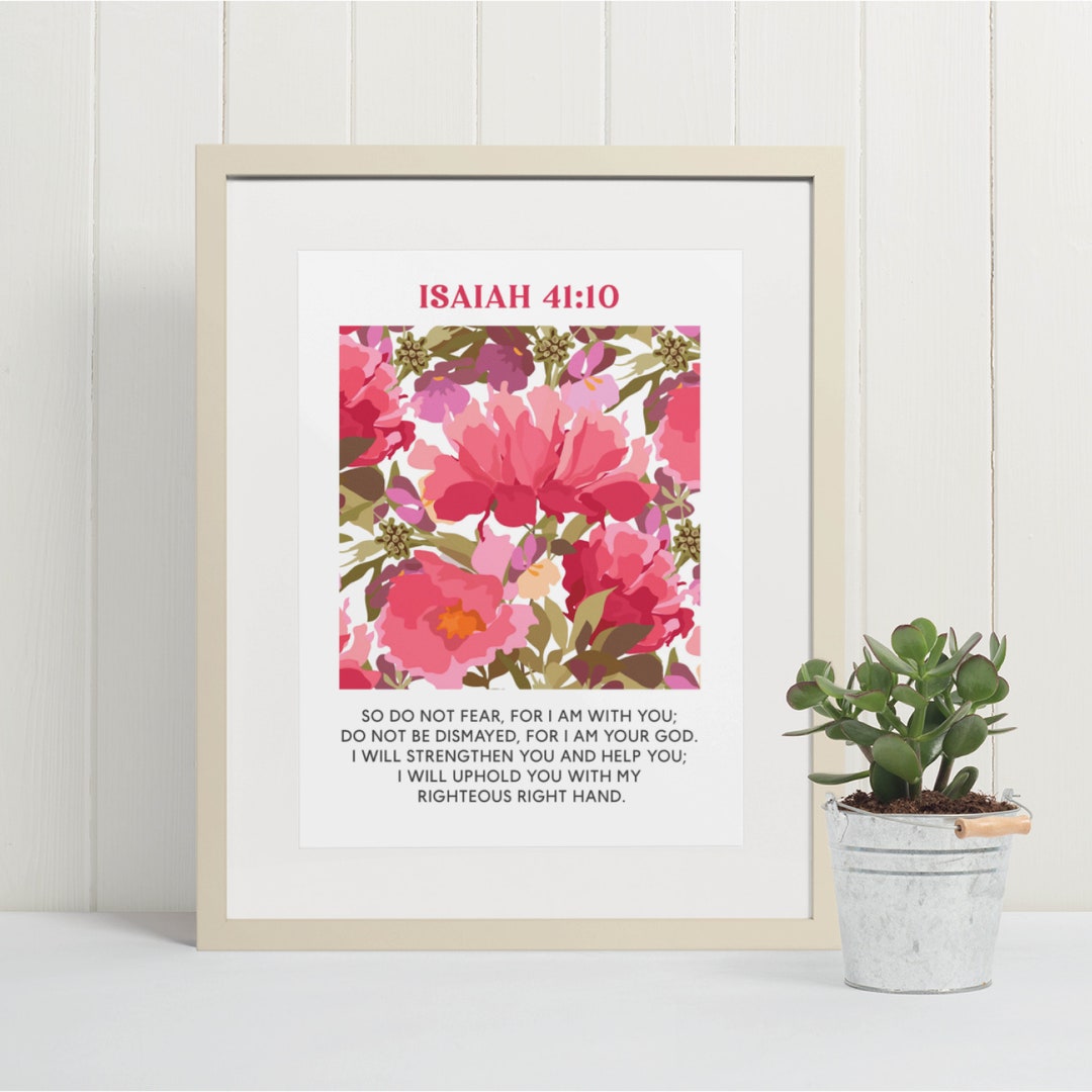 Isaiah 41:10 Bible Verse Digital Print, Decor, Bible Art, Jesus Art ...