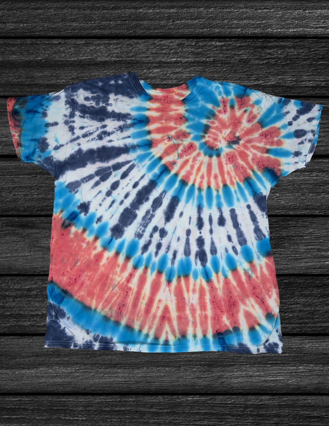 Red and Blue Spiral Tie Dye (size XL) - Etsy