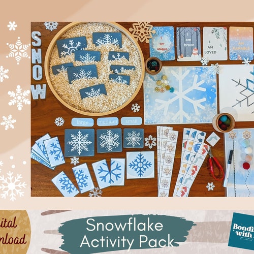 Snowflake Preschool Activities. Montessori Winter Printable. - Etsy