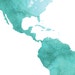 Mint Green Watercolor World Map Print Teal World Map Poster | Etsy