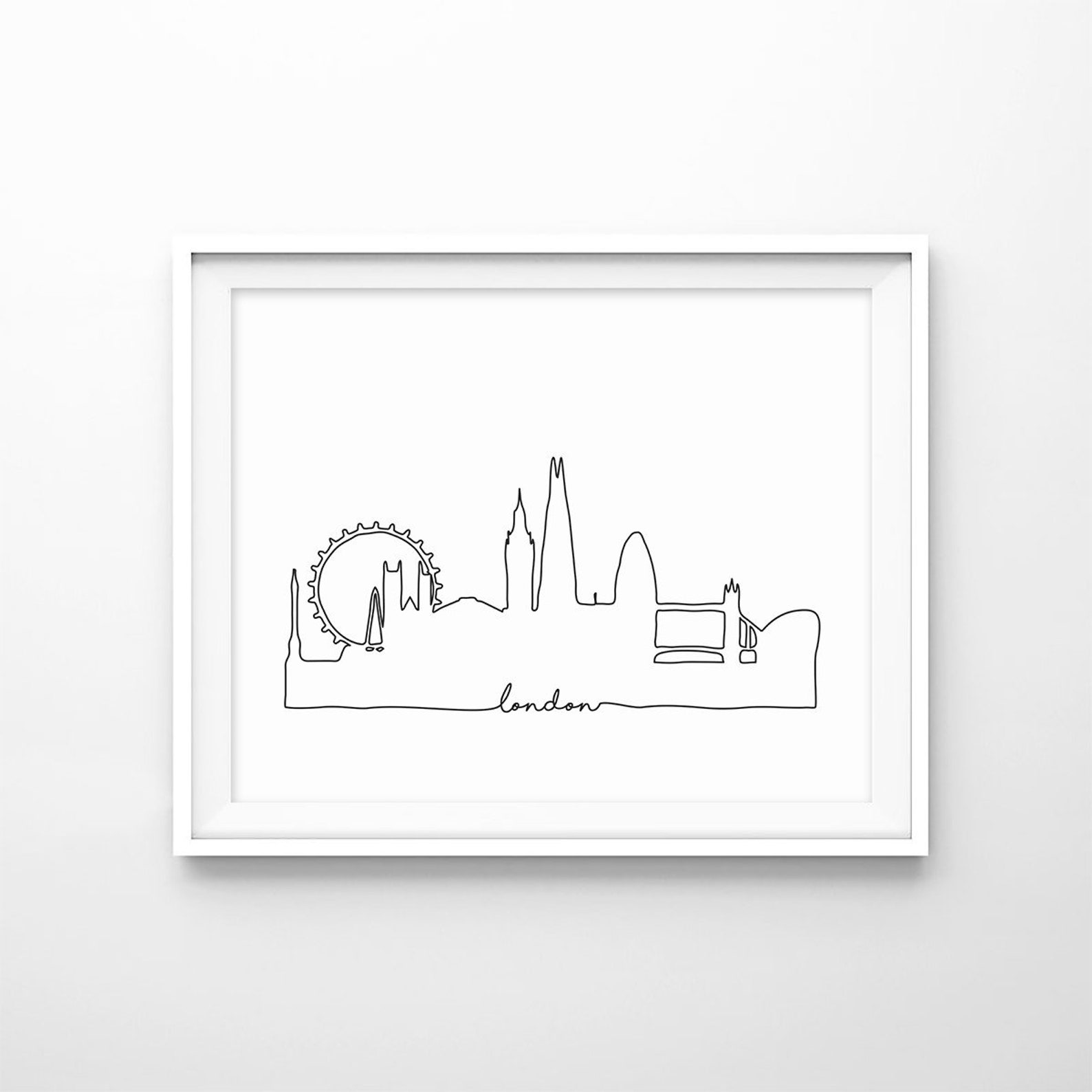 London Skyline Print City Skyline Outline Poster City | Etsy