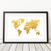 Gold Foil World Map Print World Map Decor World Map Poster | Etsy