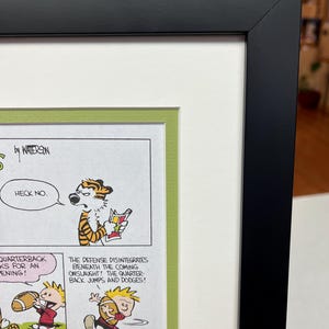 Framed Calvin and Hobbes Football Comic Bill Watterson - Etsy