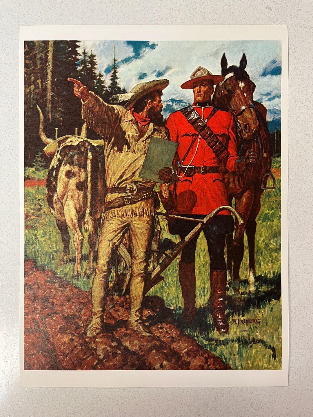 Vintage Arnold Friberg Print Canadian Mountie Buckskin - Etsy