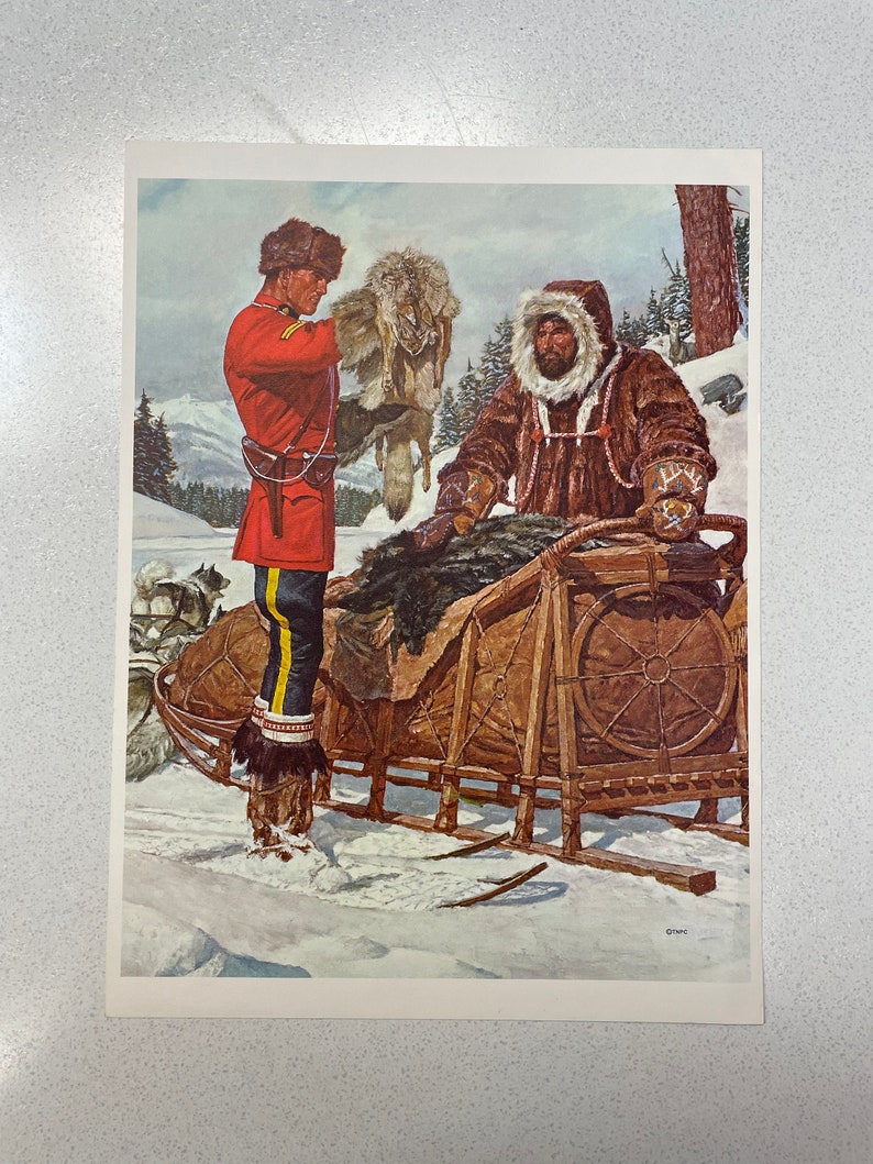 Vintage Arnold Friberg Print Canadian Mountie and Furs - Etsy