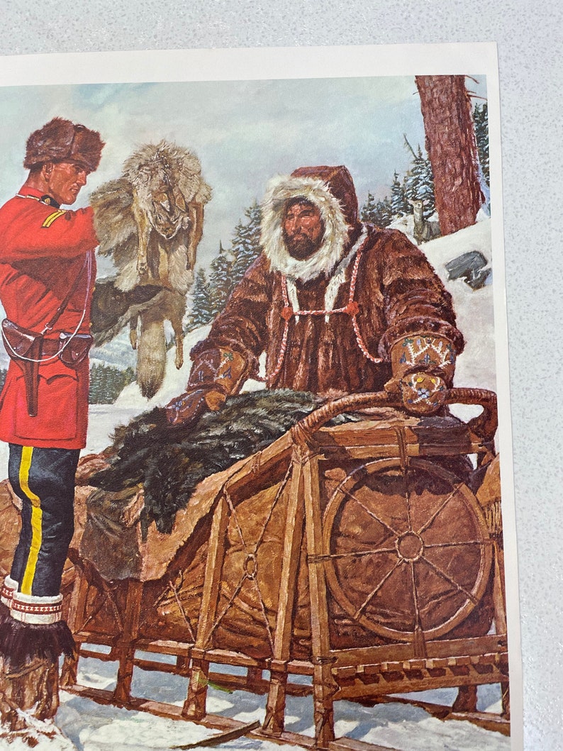 Vintage Arnold Friberg Print Canadian Mountie and Furs - Etsy