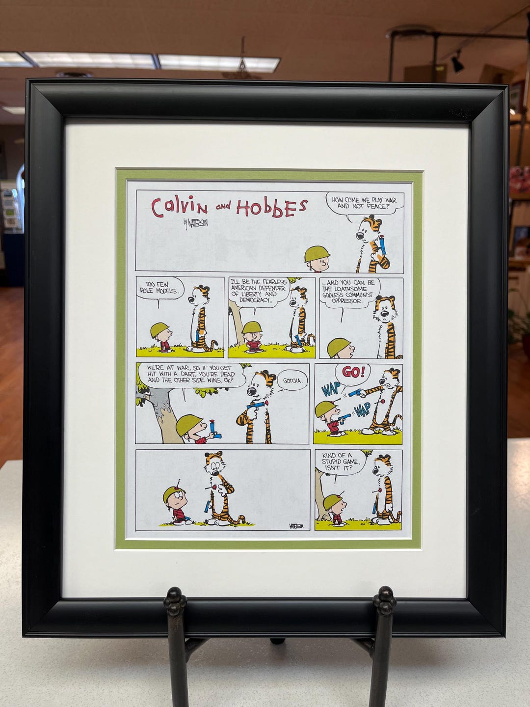 Framed Calvin and Hobbes Military War Comic Bill Waterson - Etsy
