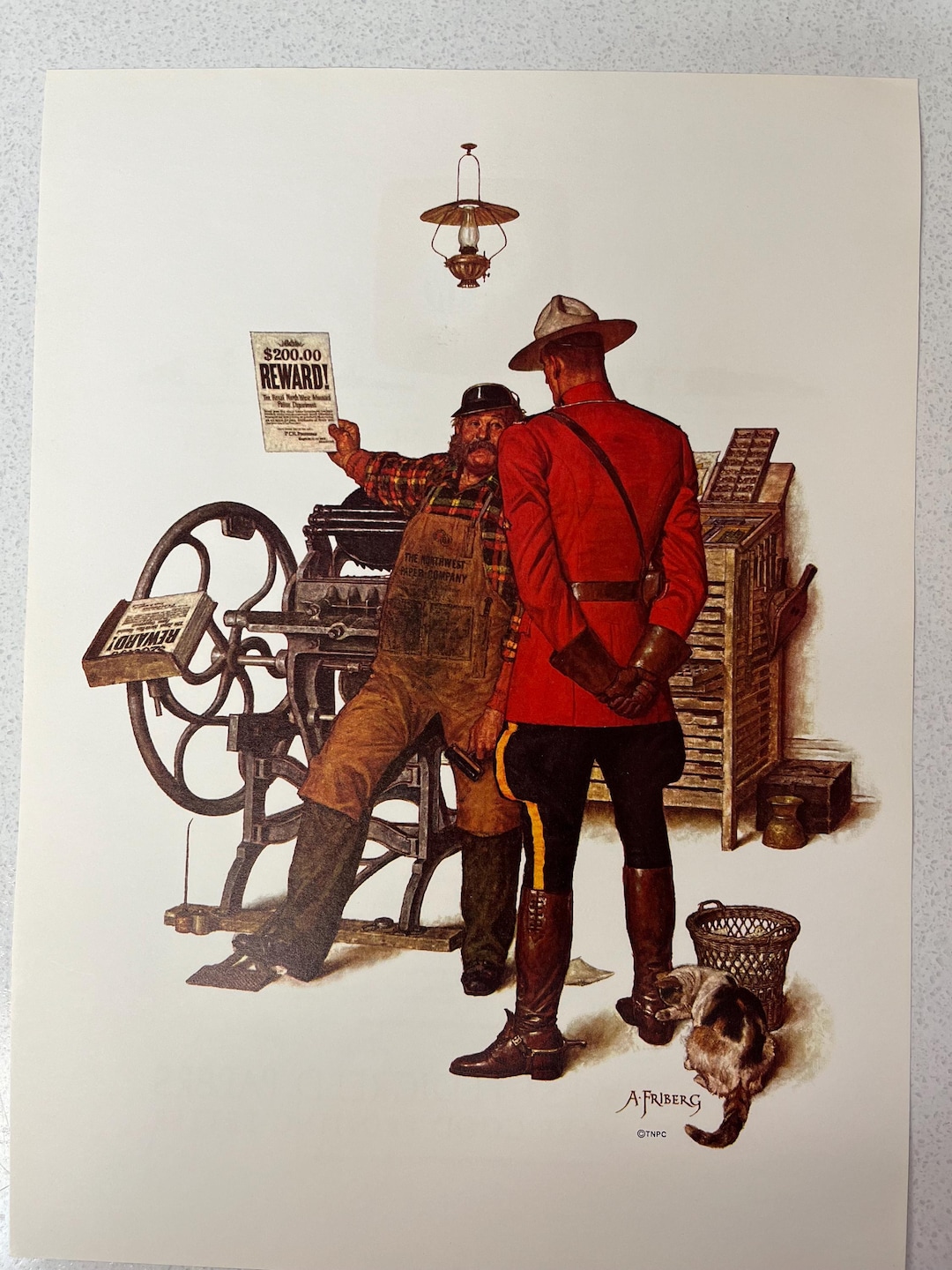 Vintage Arnold Friberg Print Canadian Mountie Printing Press - Etsy