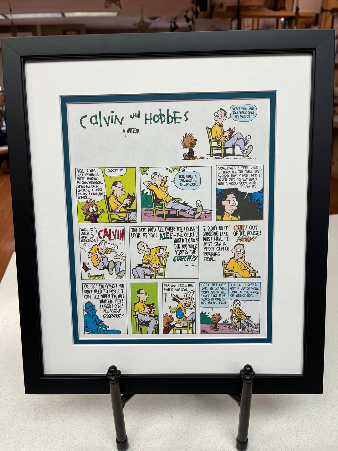 Framed Calvin and Hobbes Dad Comic Bill Watterson - Etsy