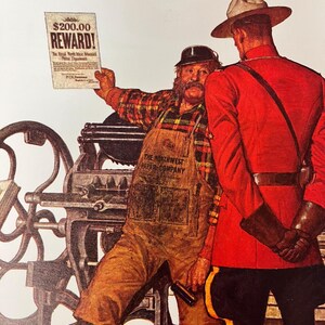 Vintage Arnold Friberg Print Canadian Mountie Printing Press - Etsy