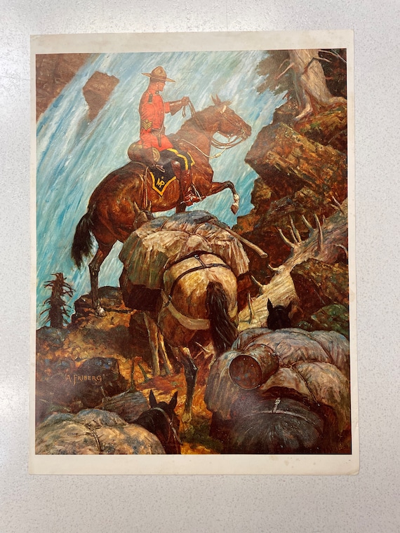 Vintage Arnold Friberg Print Canadian Mountie and Pioneers - Etsy