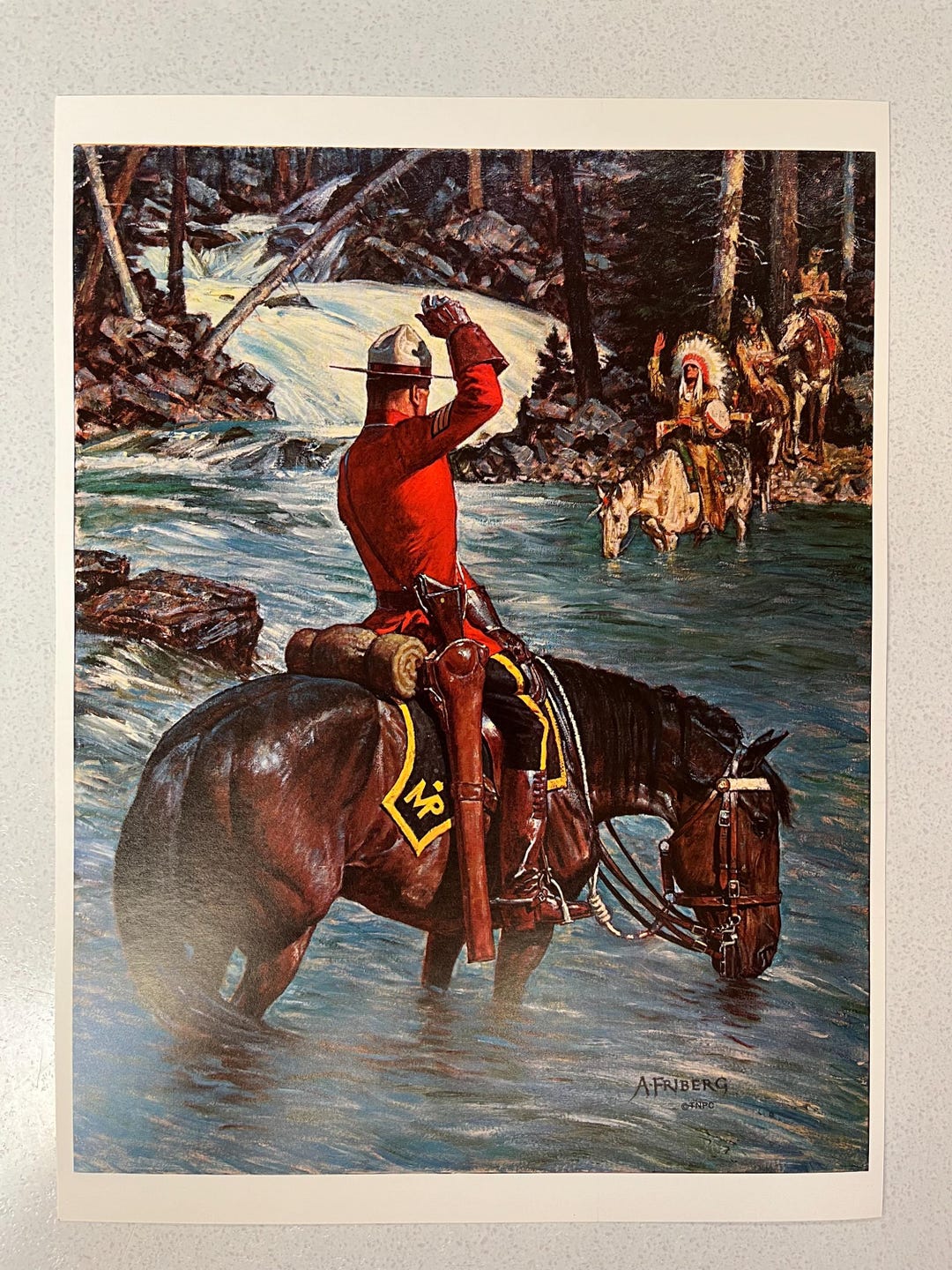 Vintage Arnold Friberg Print Canadian Mountie River - Etsy