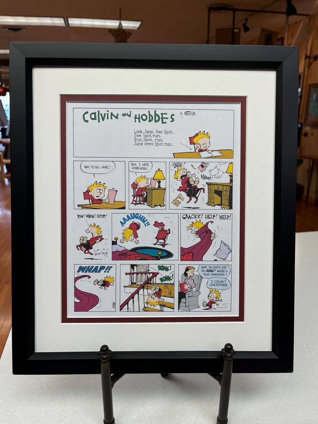 Framed Calvin and Hobbes Homework Comic Bill Watterson - Etsy
